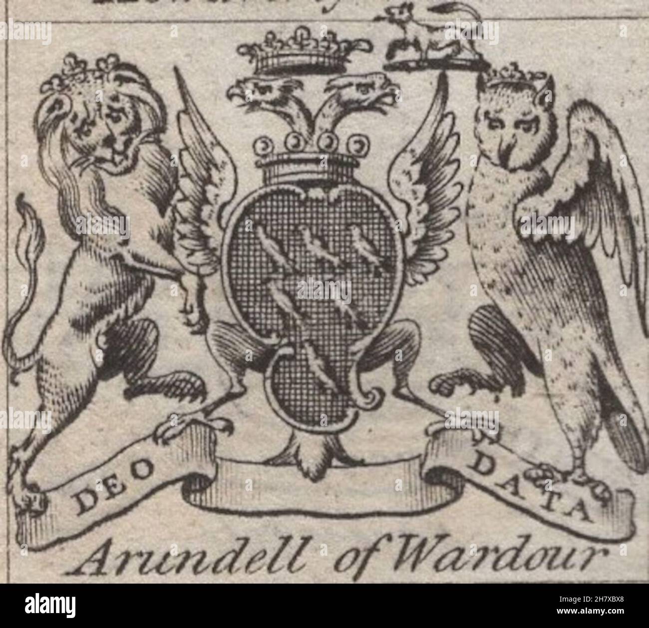 antique 18th century engraving heraldy coats of arms, English Barons ...