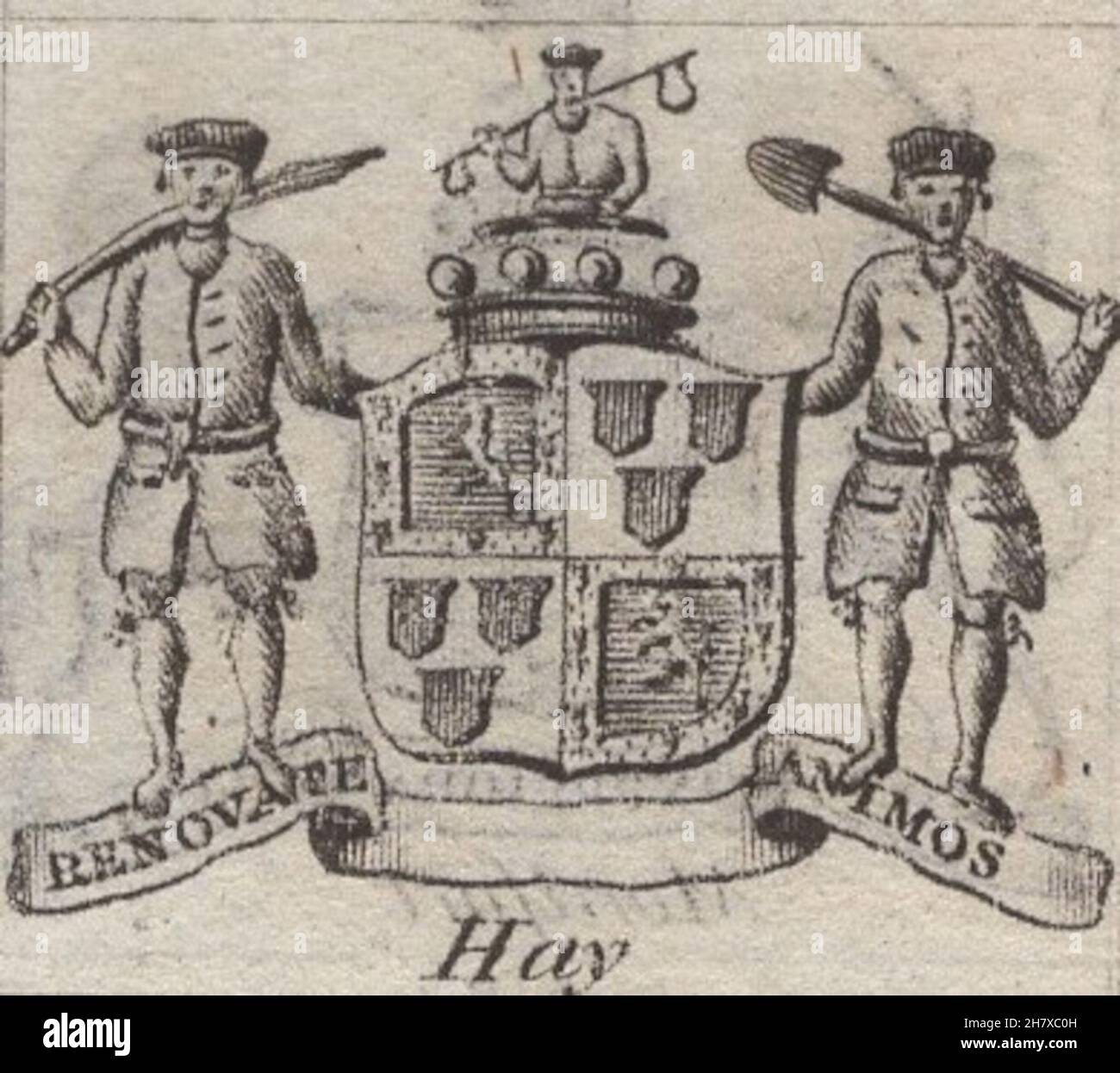 antique 18th century engraving heraldy coats of arms, English Barons ...