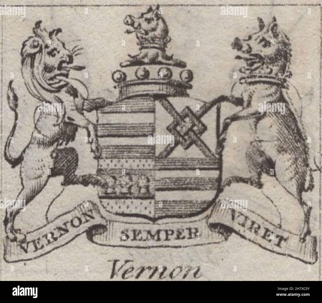 antique 18th century engraving heraldy coats of arms, English Barons ...