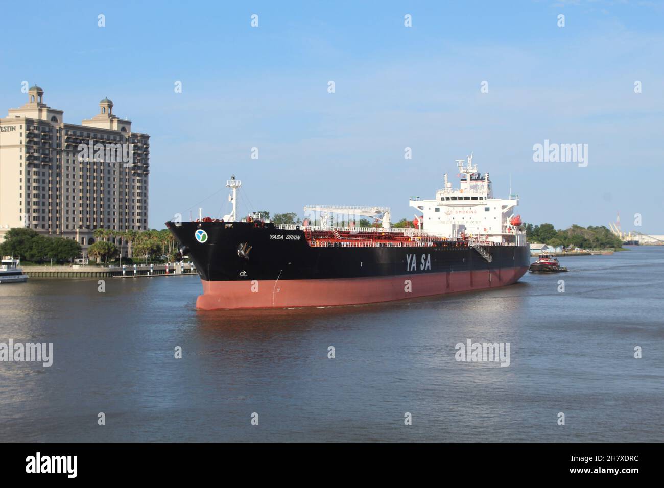 Ya Sa Orion chemical and oil products tanker on the Savannah River in ...