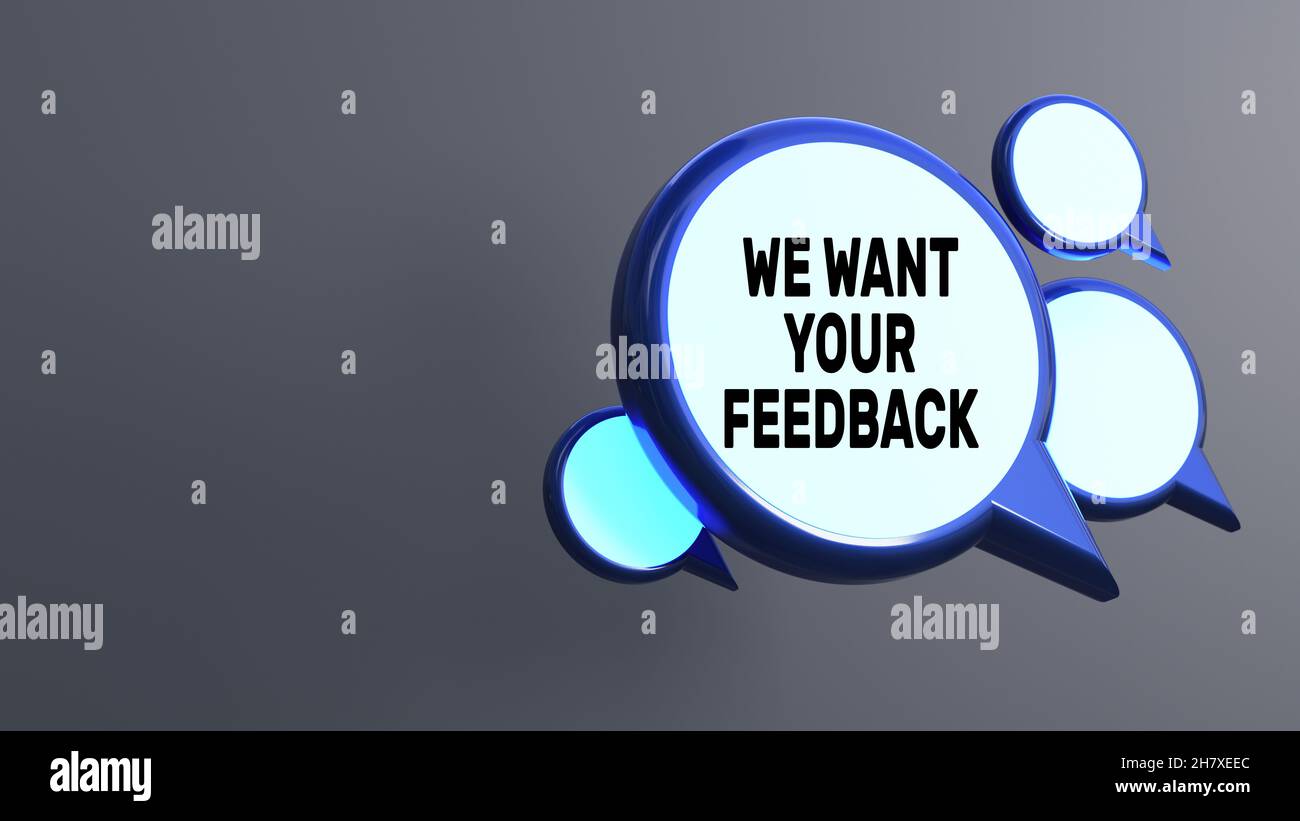 3d speech bubble,feedback and rules concept Stock Photo - Alamy