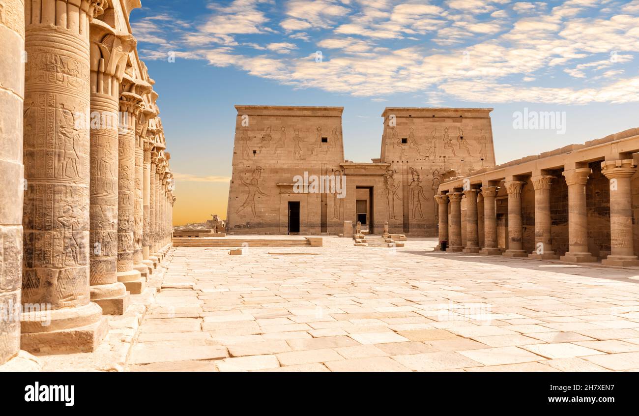 Philae Temple of Isis, Aswan, upper Egypt Stock Photo - Alamy