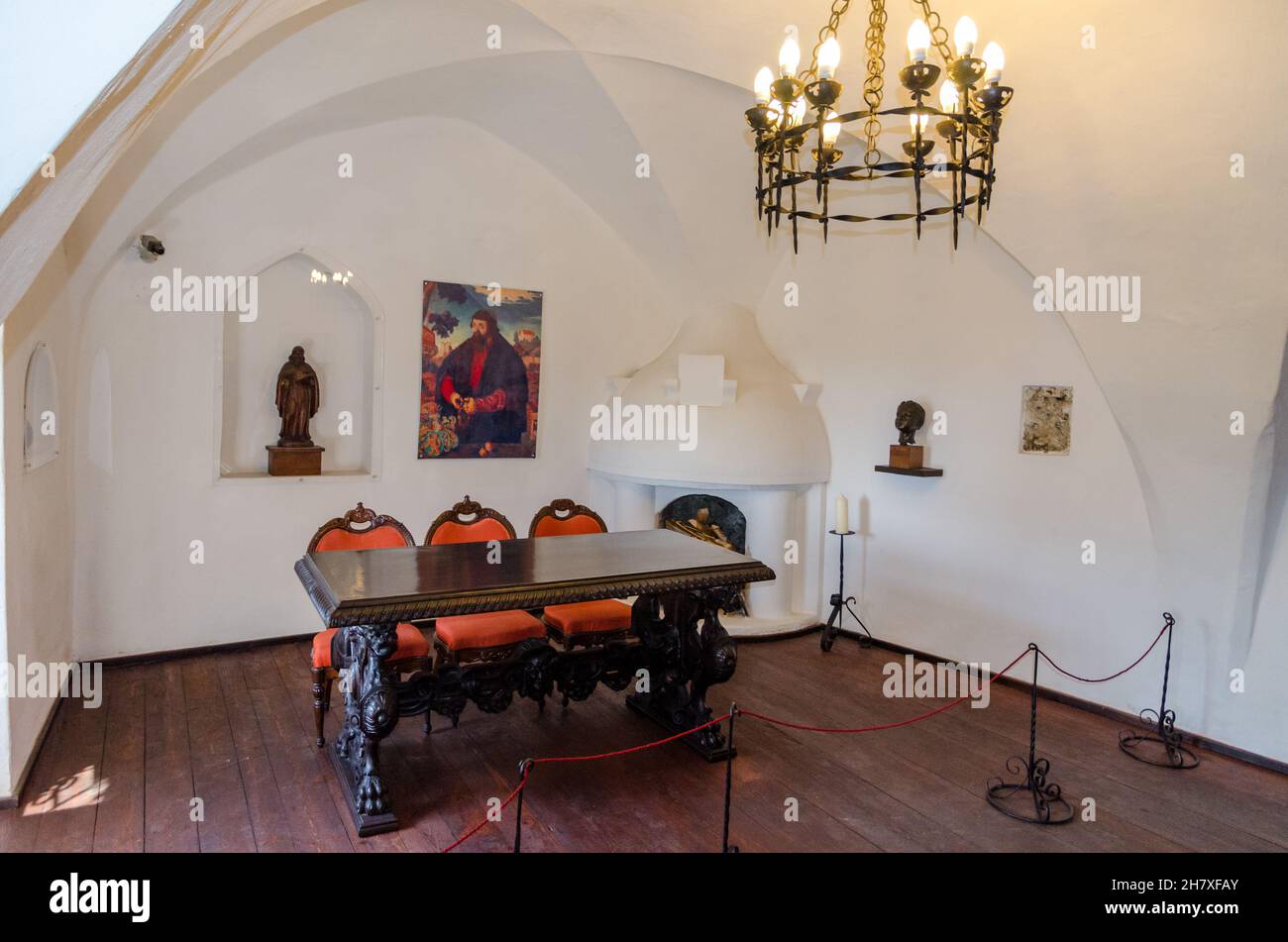 Interior of Medieval Castle of Earl Vlad Dracula in Bran. Dracula's ...