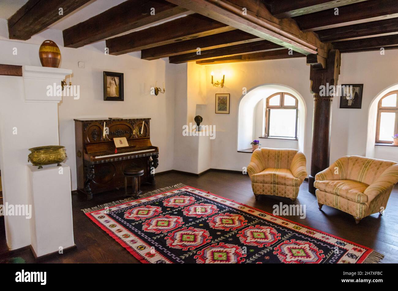 Interior of Medieval Castle of Earl Vlad Dracula in Bran. Dracula's ...