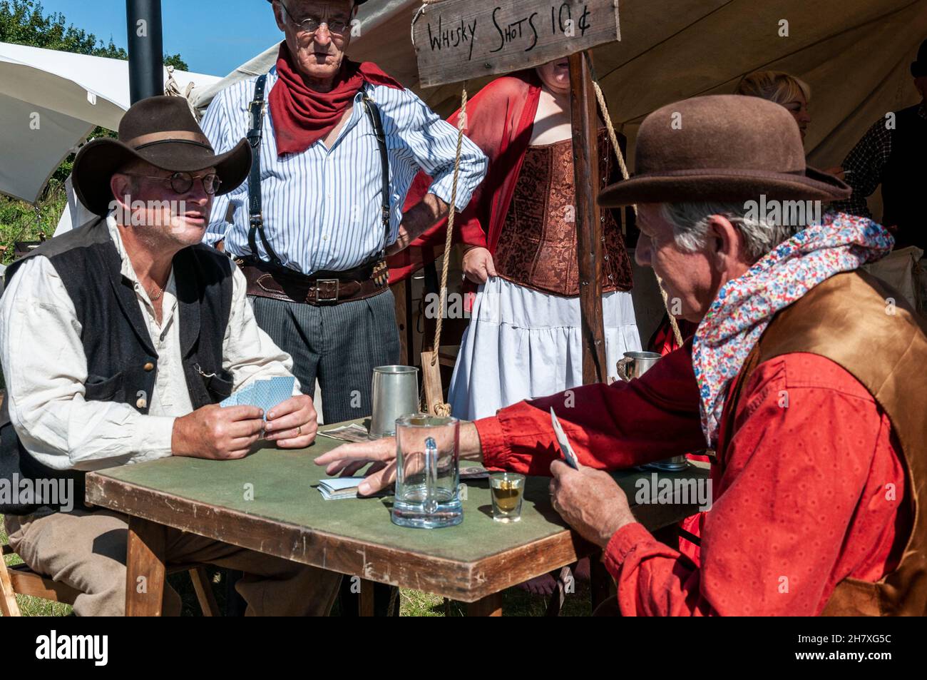 Re-creation of a card game from the Wild West 'cowboy' era USA ...