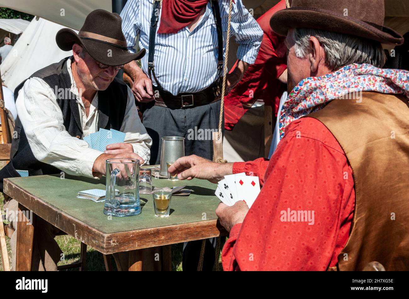 Re-creation of a card game from the Wild West 'cowboy' era USA ...