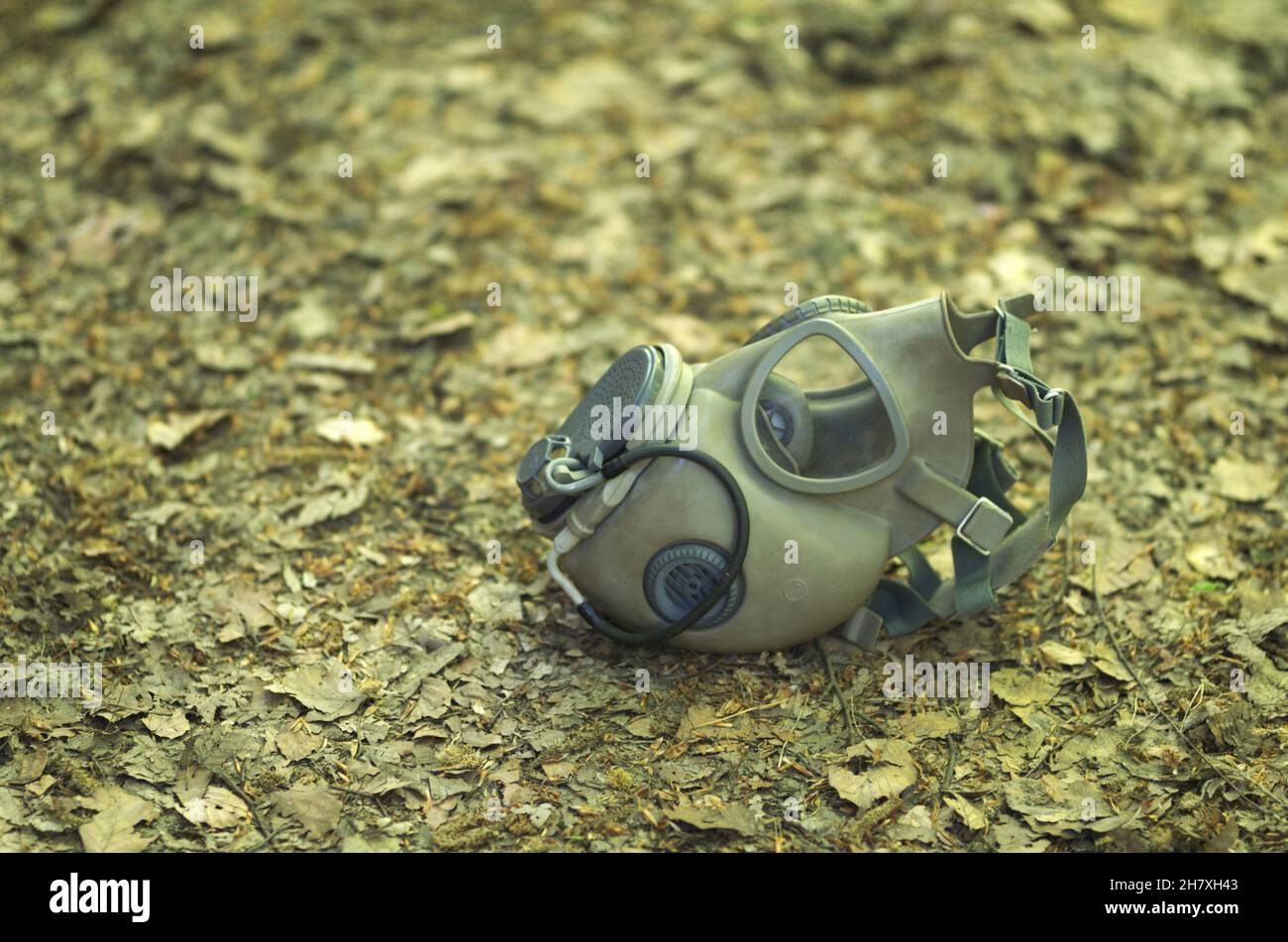 Gas mas on the ground, closeup Stock Photo - Alamy