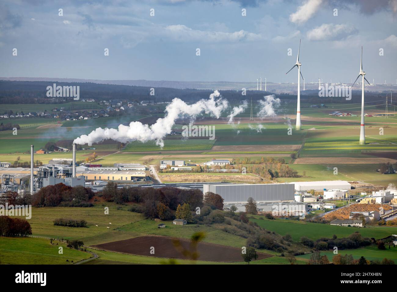 Aerial view industrial area near Brilon in German Sauerland Stock Photo ...