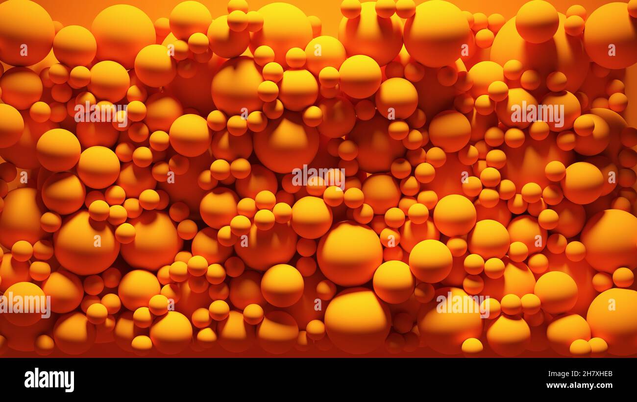 Orange Spheres Three Dimensional Background Pattern 3d illustration ...
