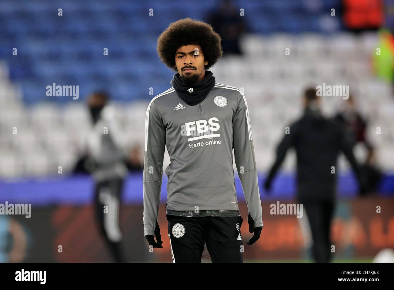 Hamza Choudhury #20 of Leicester City during the warm up for the game ...