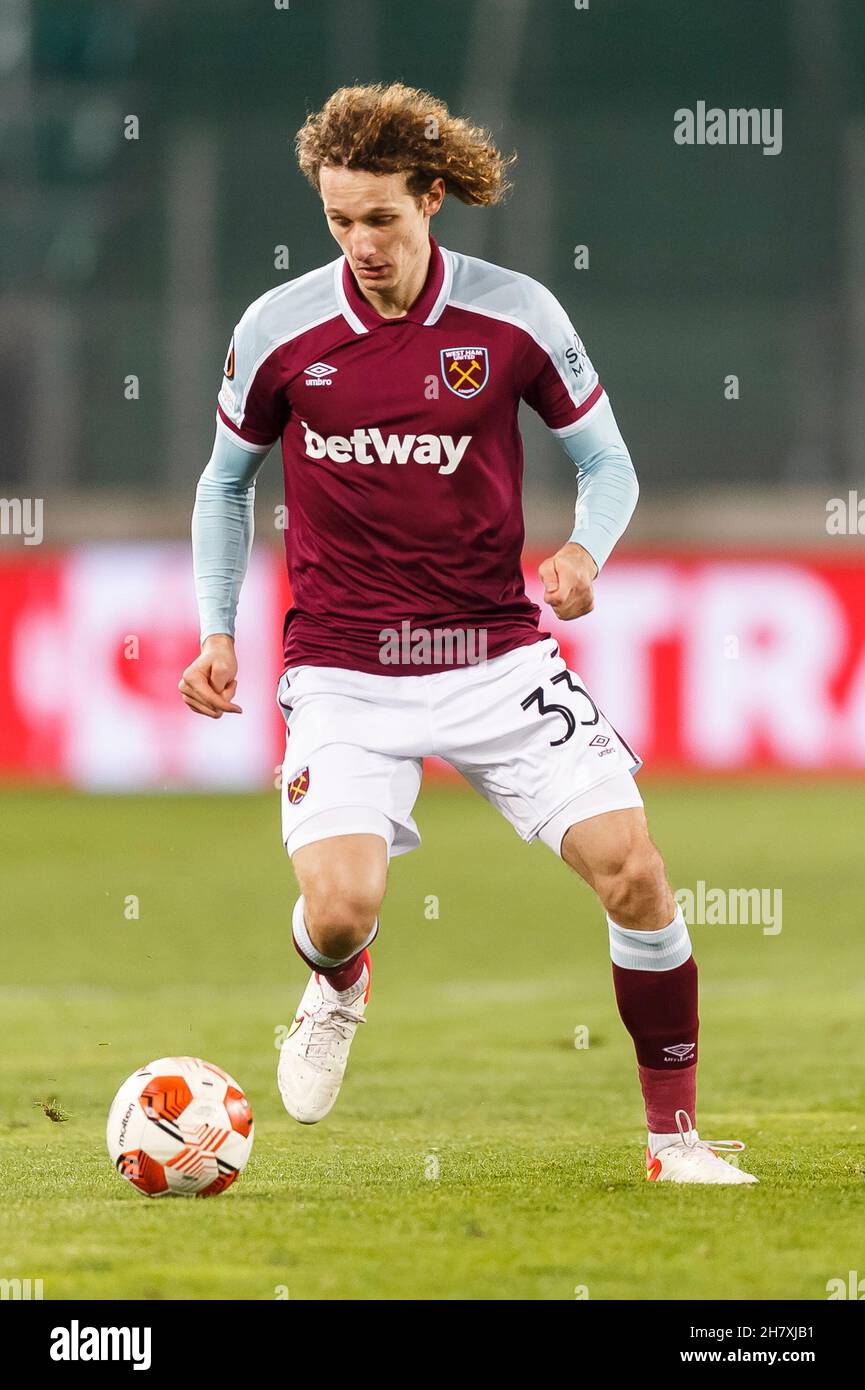 Vienna, Austria. 25th Nov, 2021. Alex Kral of West Ham United during ...