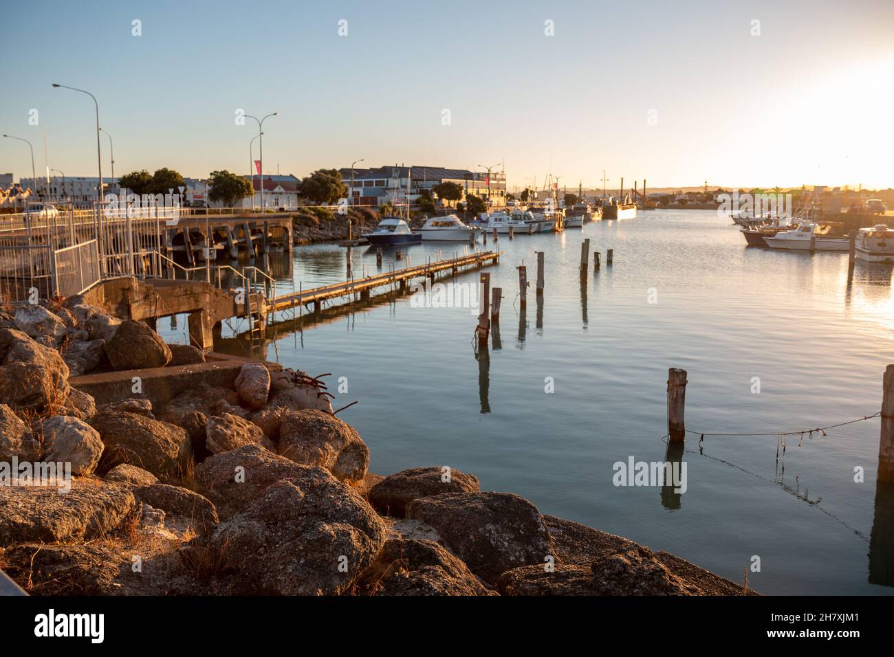 Late evening at the marina at customs quay in Ahuriri, Hawkes Bay, New ...