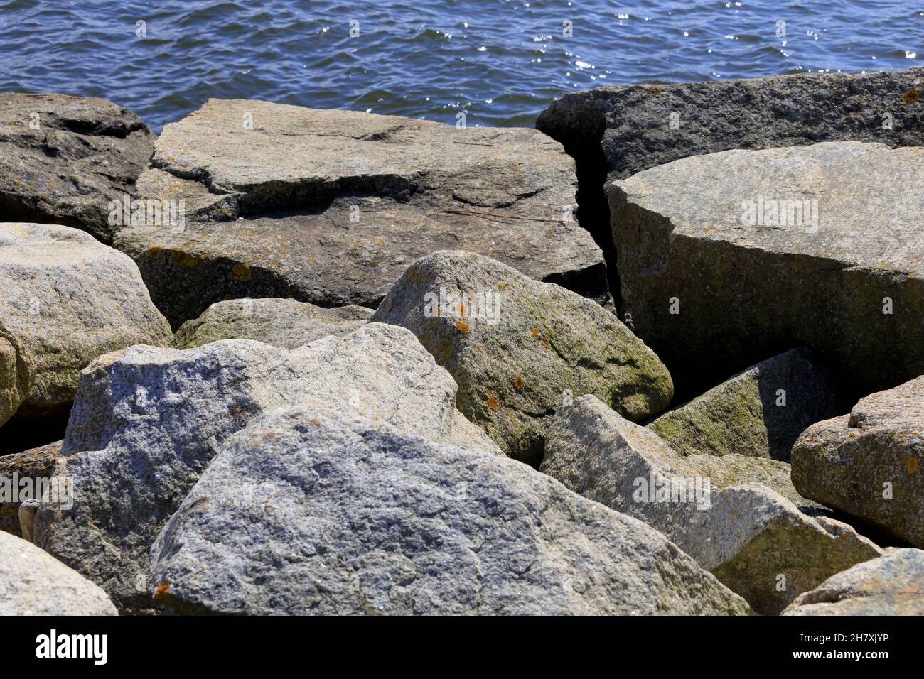 Stones protecting coast from the destructive effects of large waves ...