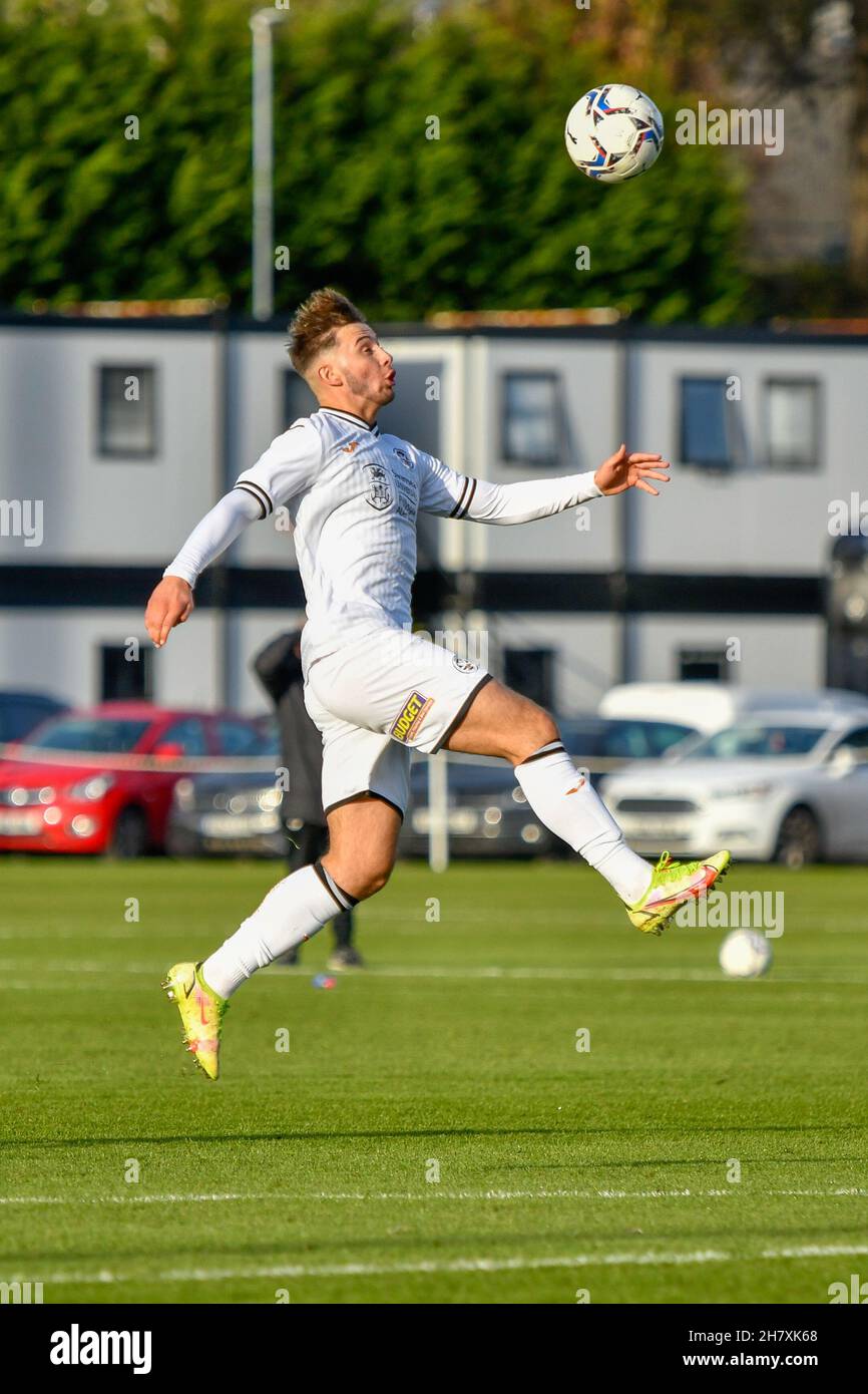 Swansea, UK. 25 November, 2021. Dylan Morgan of Swansea City Under 23s ...