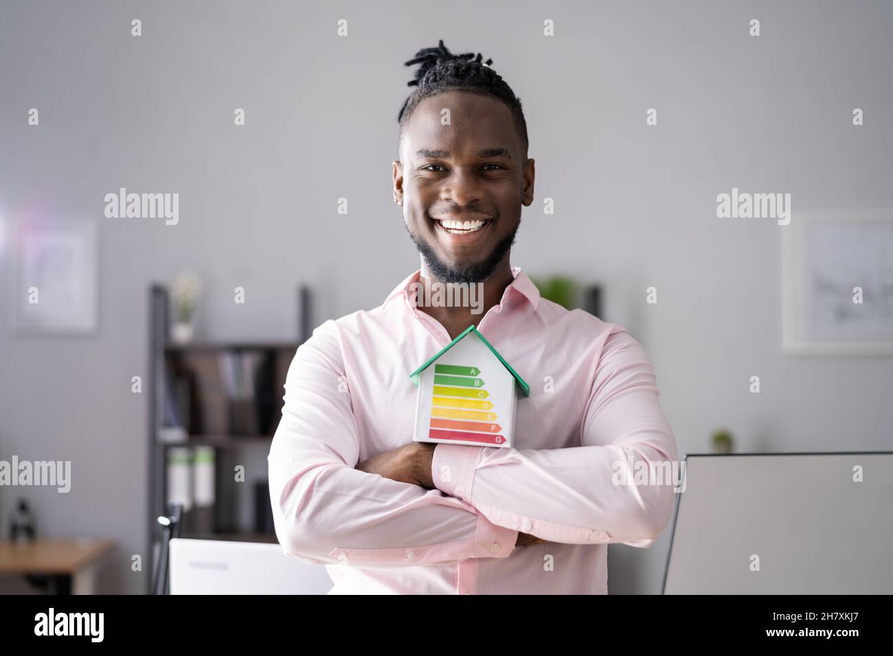 Energy Efficient House House Audit And Rate Label Stock Photo - Alamy