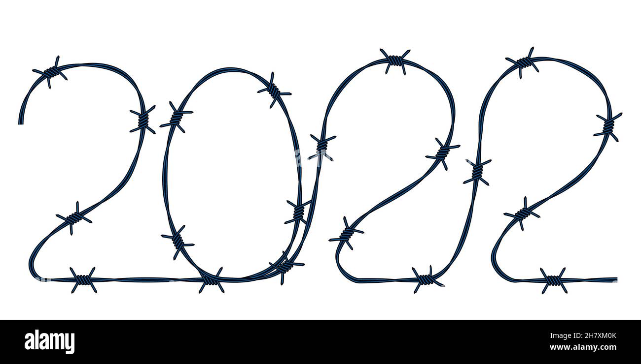 Illustration of the 2022 barbed wire number icon Stock Vector Image ...