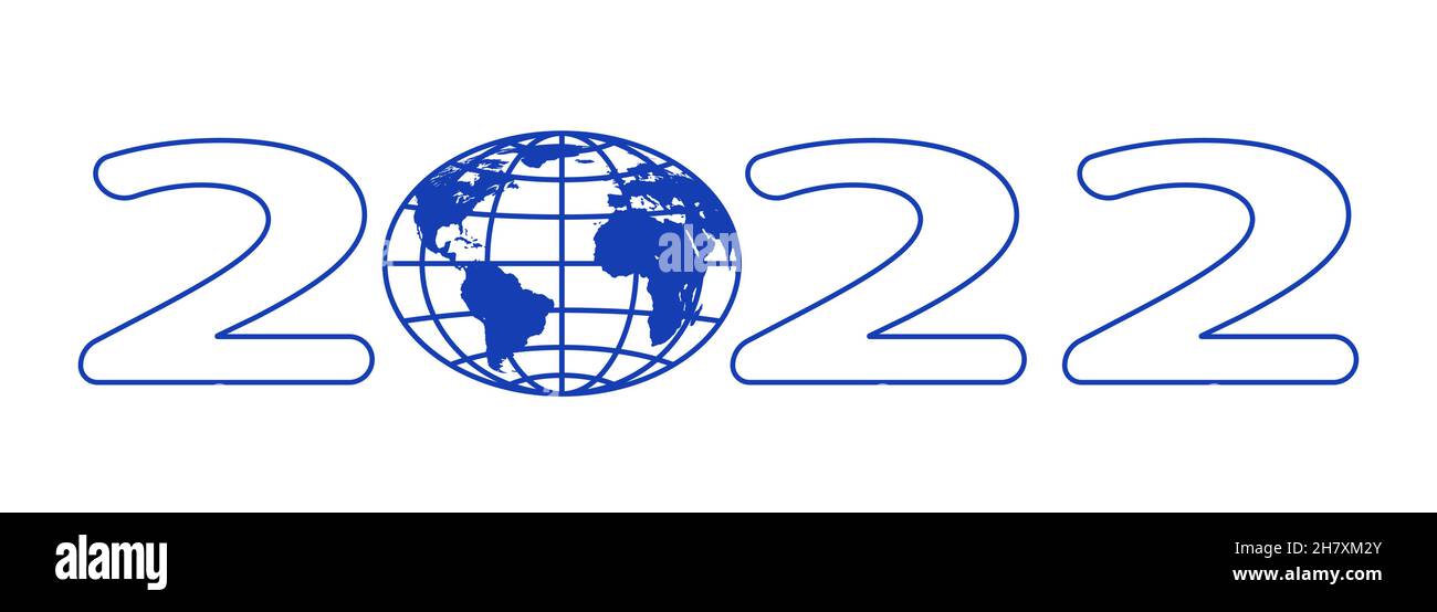 Globe and 2022 New Year number. Elements of this image furnished by ...