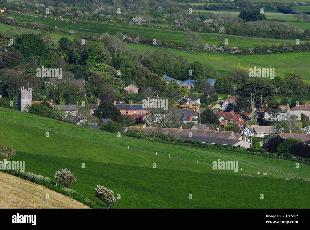 The rural village of Portesham in West Dorset, England Stock Photo - Alamy