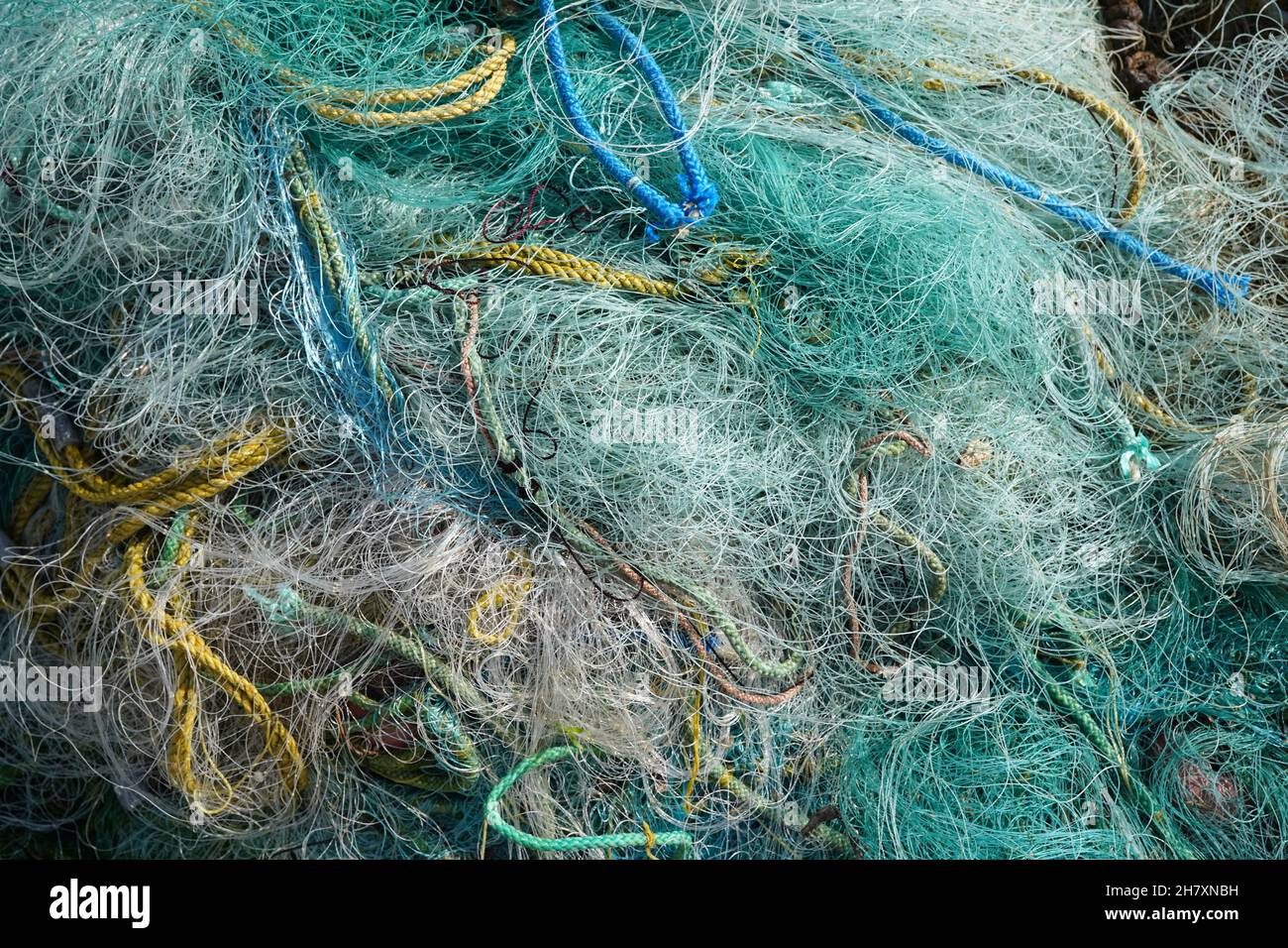 fishing; net; netting; heap; rope; mesh; industry; thread; background ...