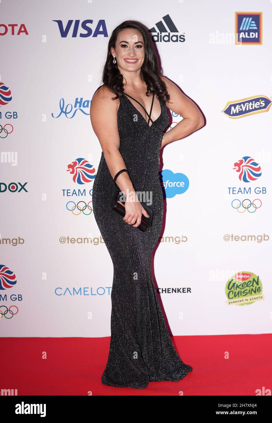Weightlifting olympian Sarah Davis arriving ahead of the Team GB Ball ...