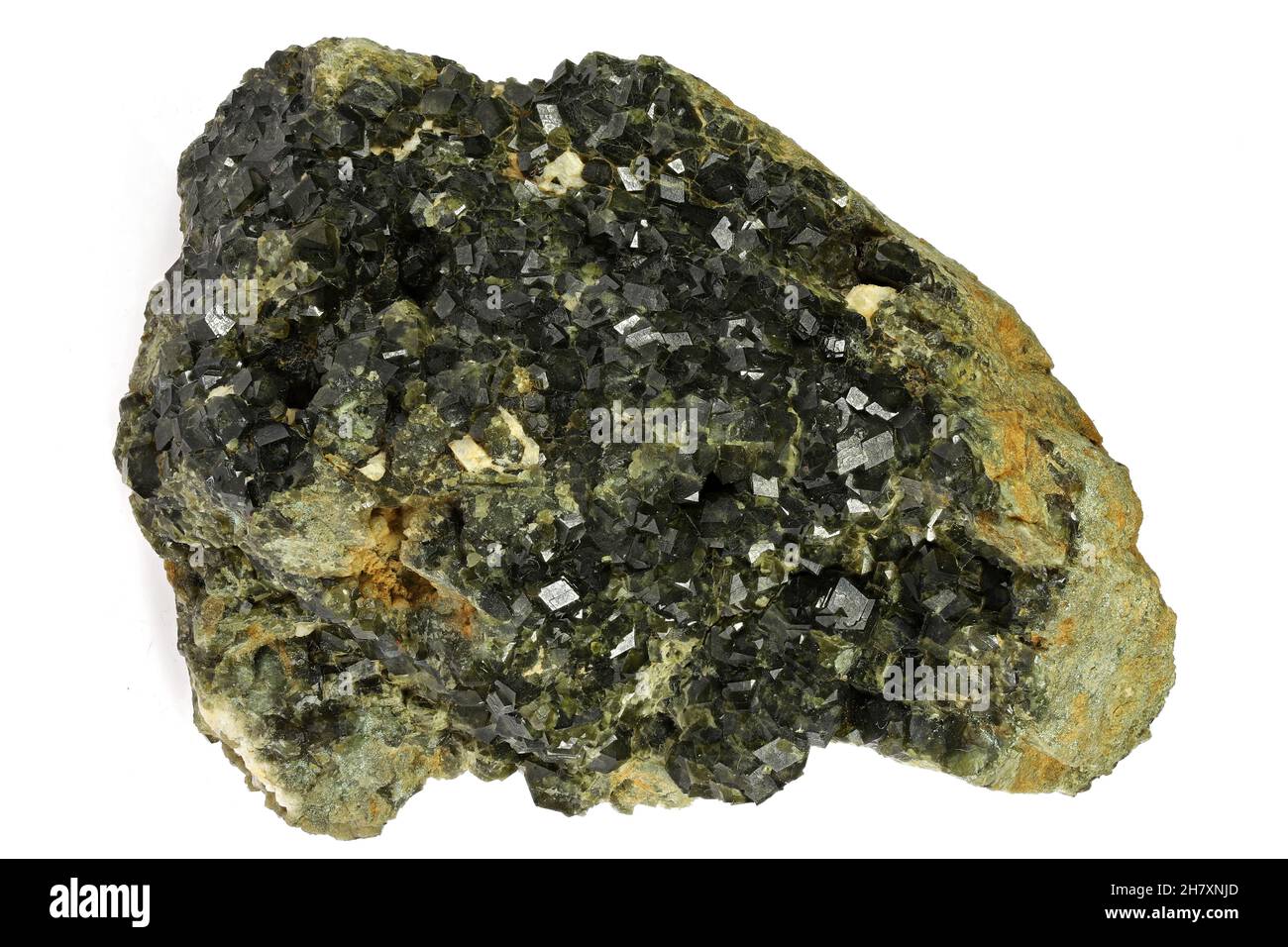 garnet on matrix from San Pedro, Santa Fe County, New Mexico isolated ...