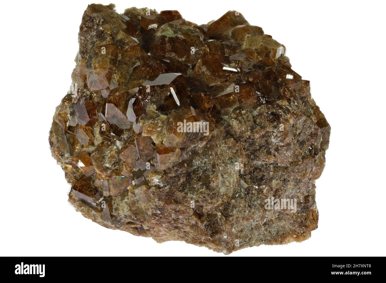 grossular on matrix from Bishop, Inyo County, California isolated on ...