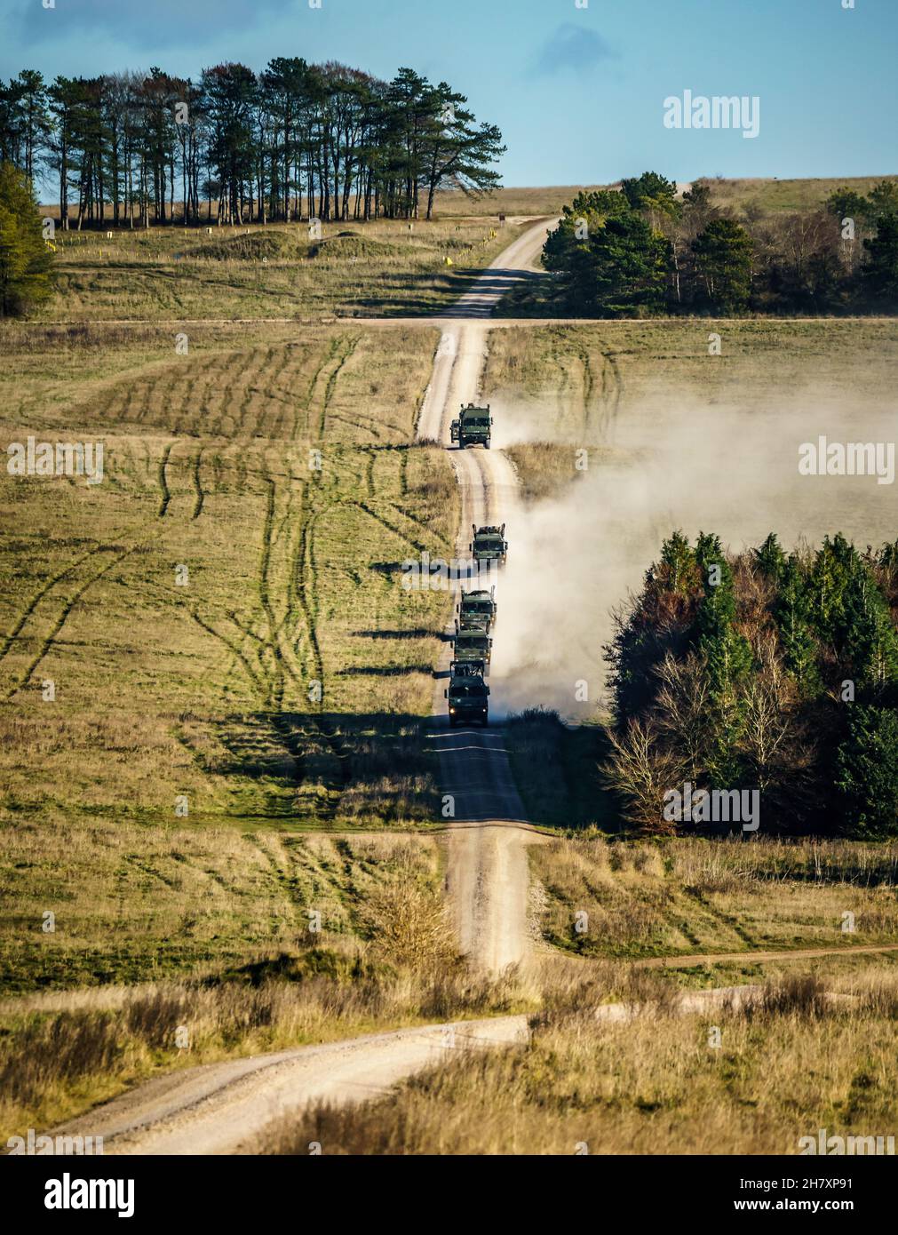 Convoy of British army MAN SV HX77 8x8 EPLS Heavy Utility Trucks in ...