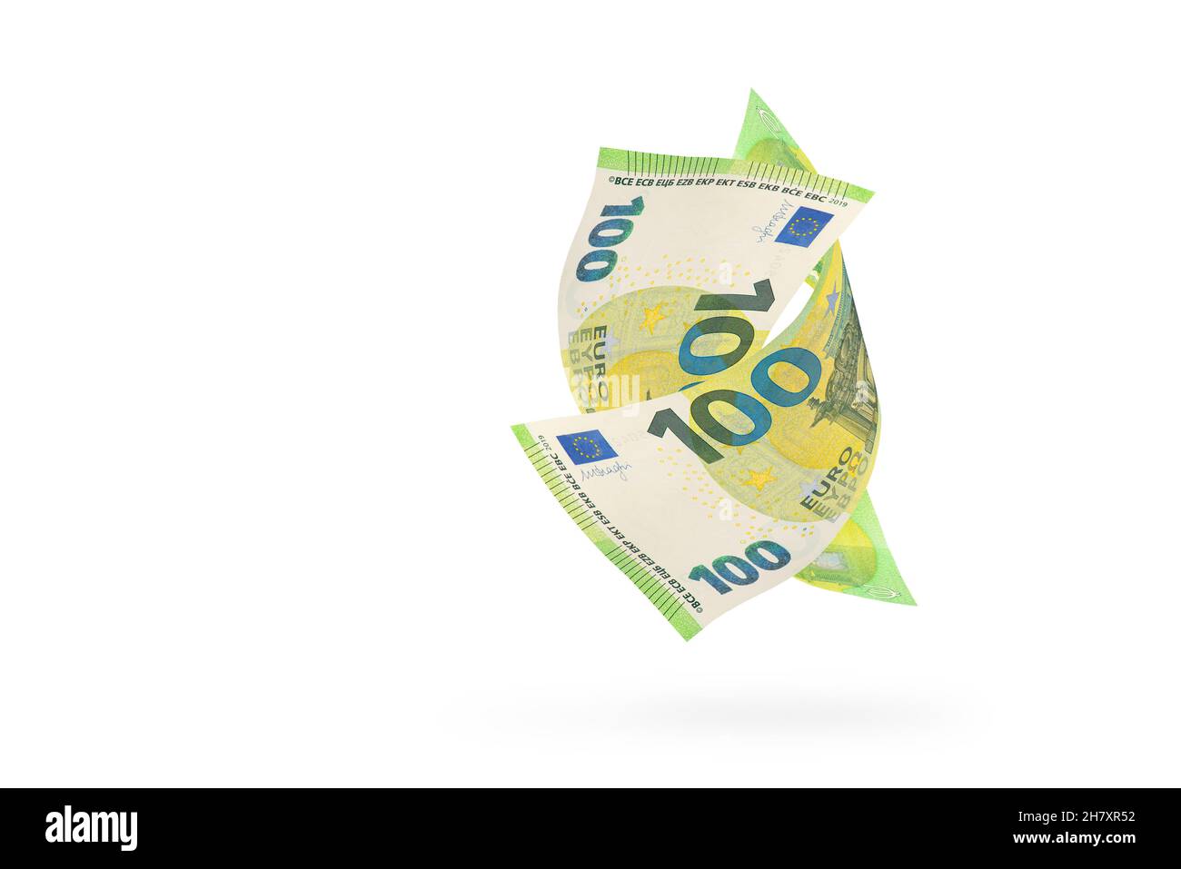 One hundred euro banknote isolated on white background. European money ...