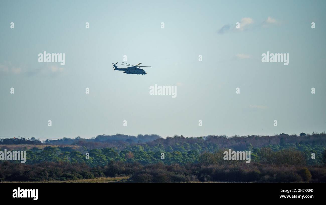 British Royal Navy AgustaWestland Merlin HM.2 AW101 helicopter on a ...