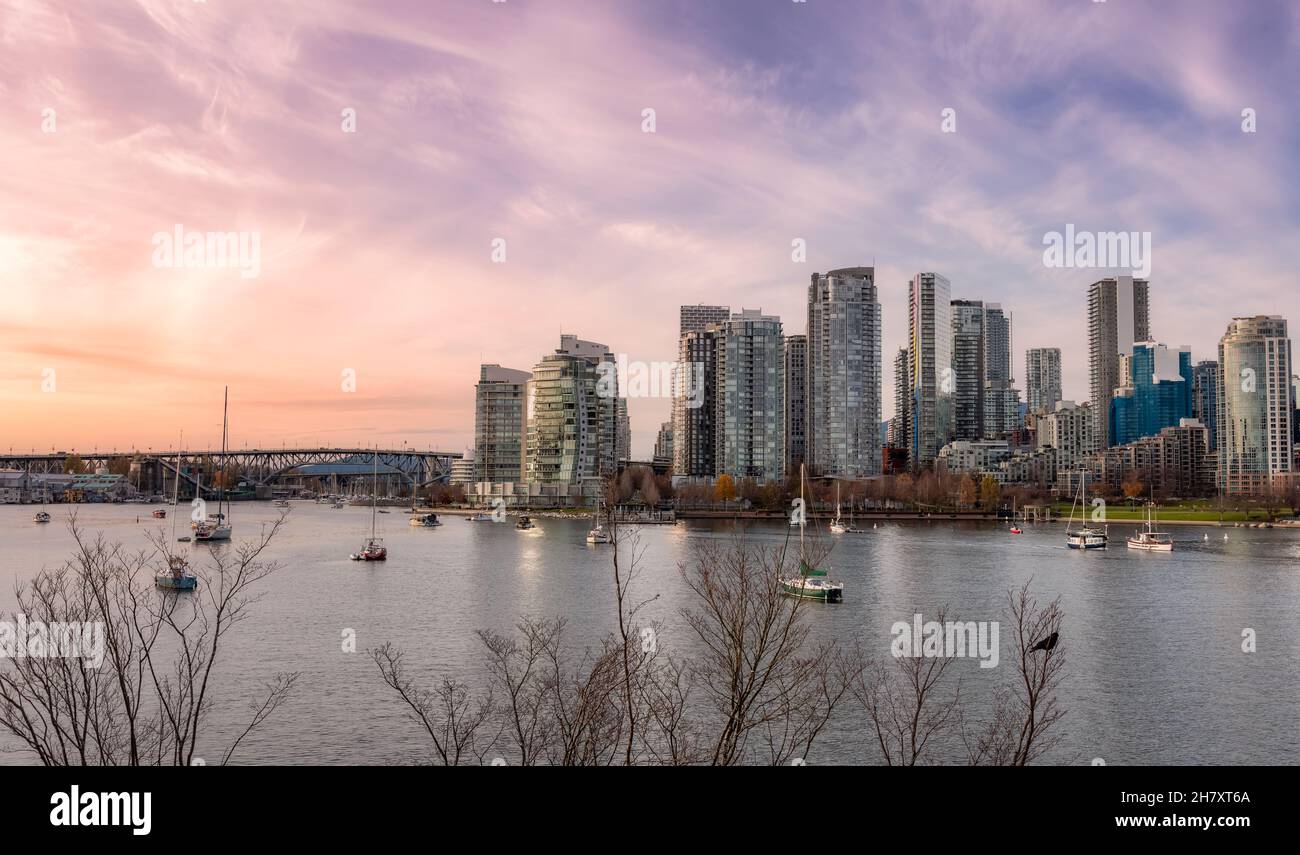 Panoramic View of Modern Downtown Cityscape and City Skyline Stock ...