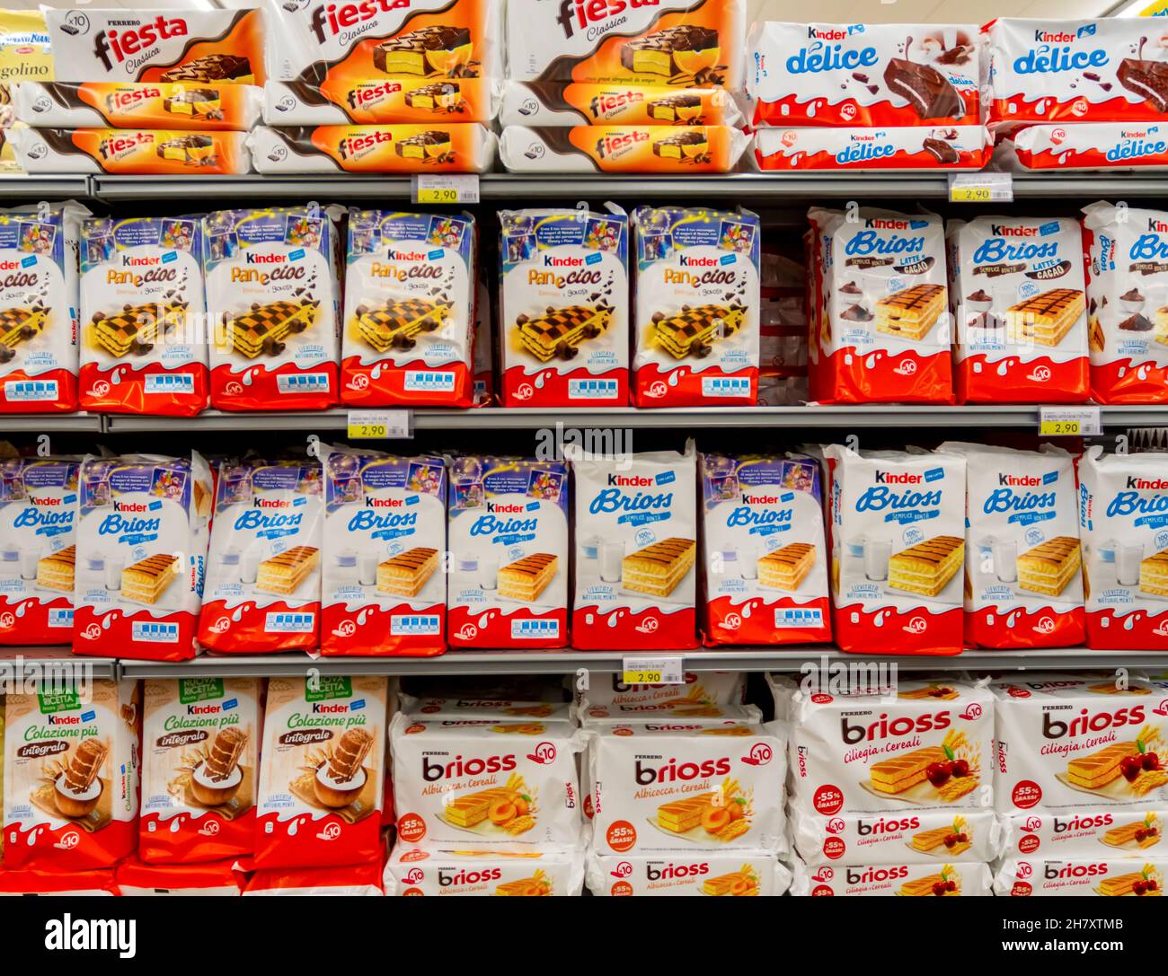 Fossano, Italy - November 25, 2021: Ferrero Kinder, Fiesta, Delice ...