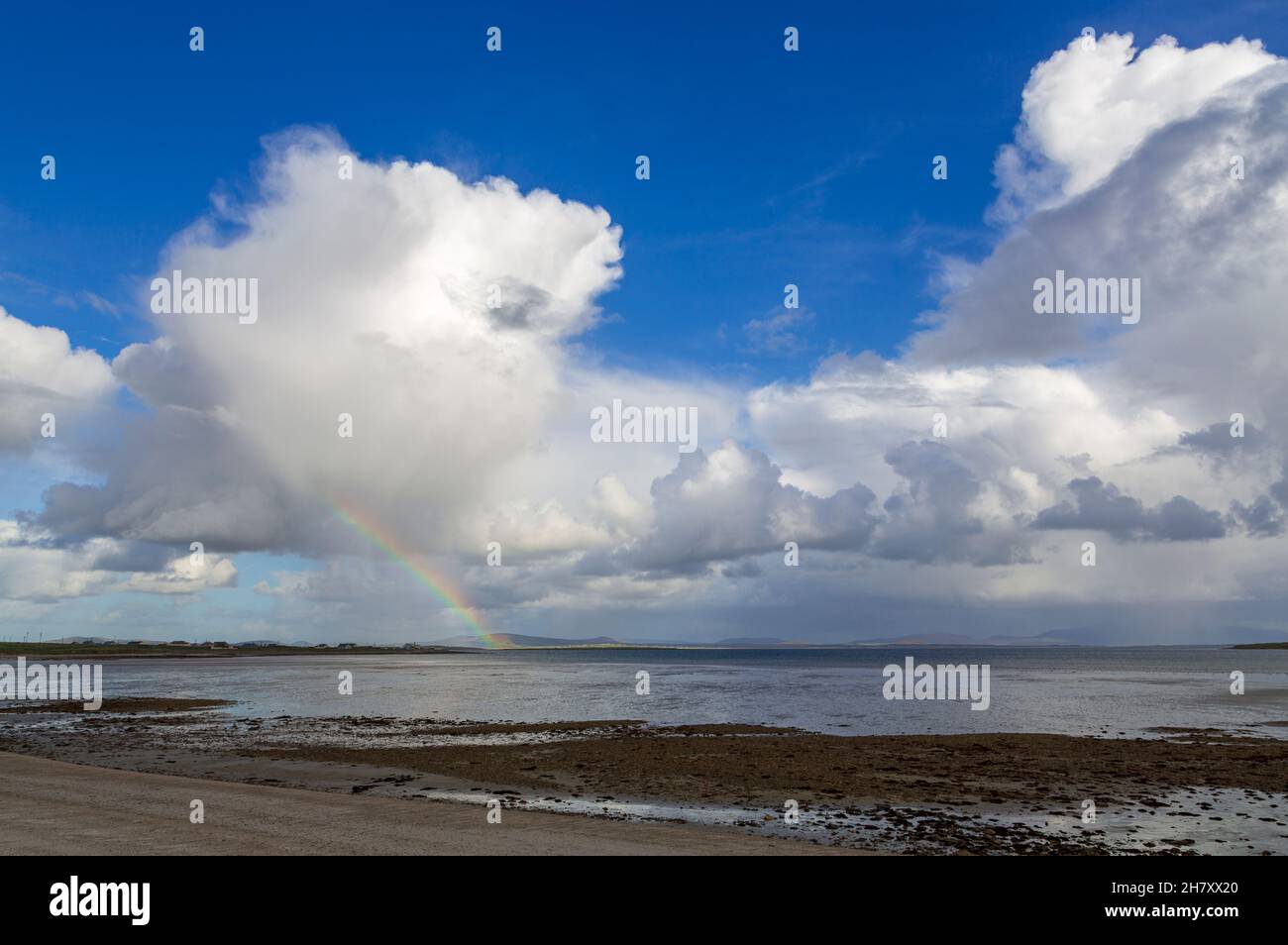 Rainbow over Blacksod Bay, Belmullet, County Mayo, Ireland Stock Photo ...