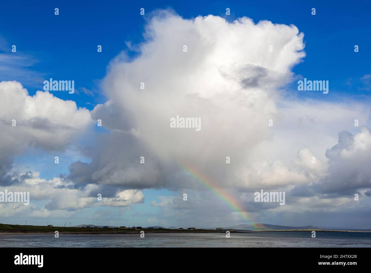 Rainbow over Blacksod Bay, Belmullet, County Mayo, Ireland Stock Photo ...