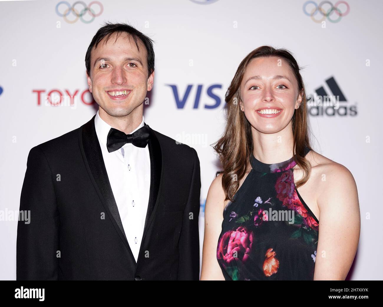 Archery olympians Tom Hall and Bryony Pitman arriving ahead of the Team ...