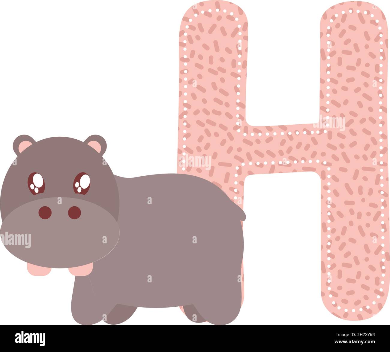 letter H with hippopotamus Stock Vector Image & Art - Alamy