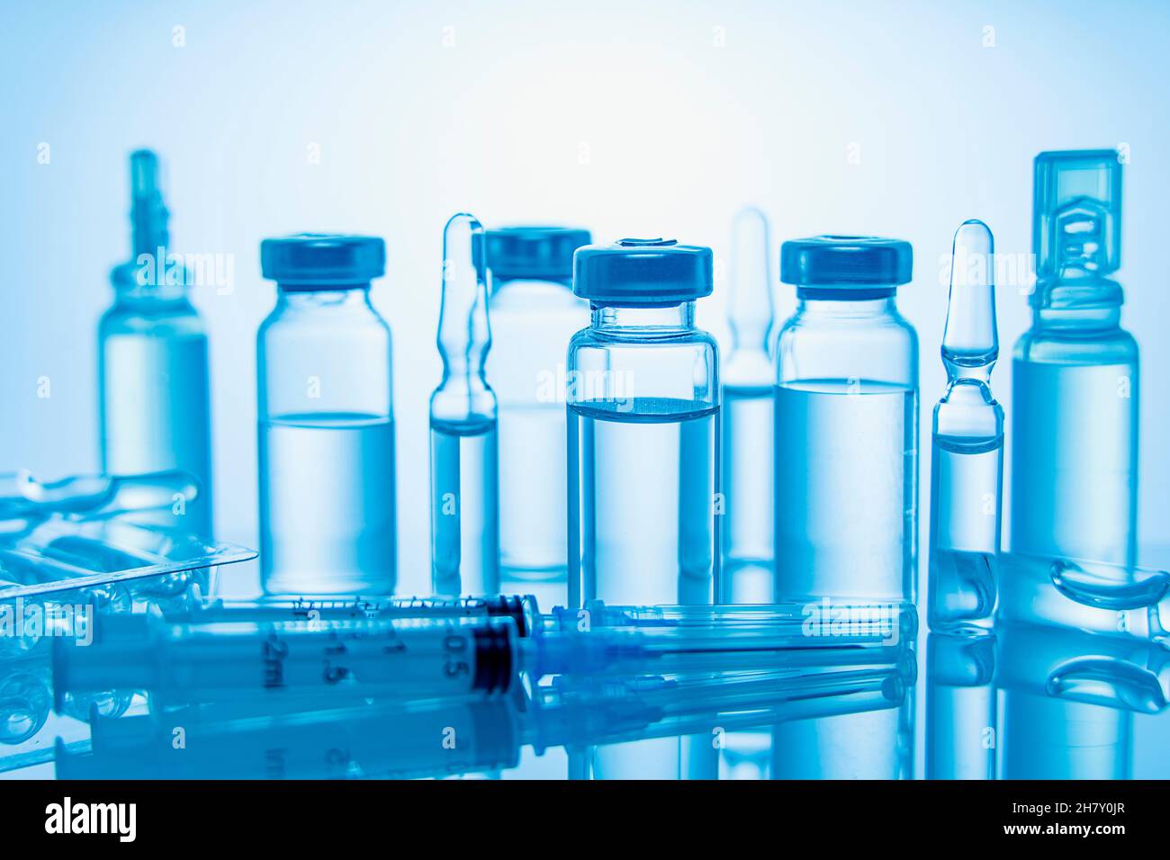 Medical vaccine. Development against infectious diseases. A syringe for ...