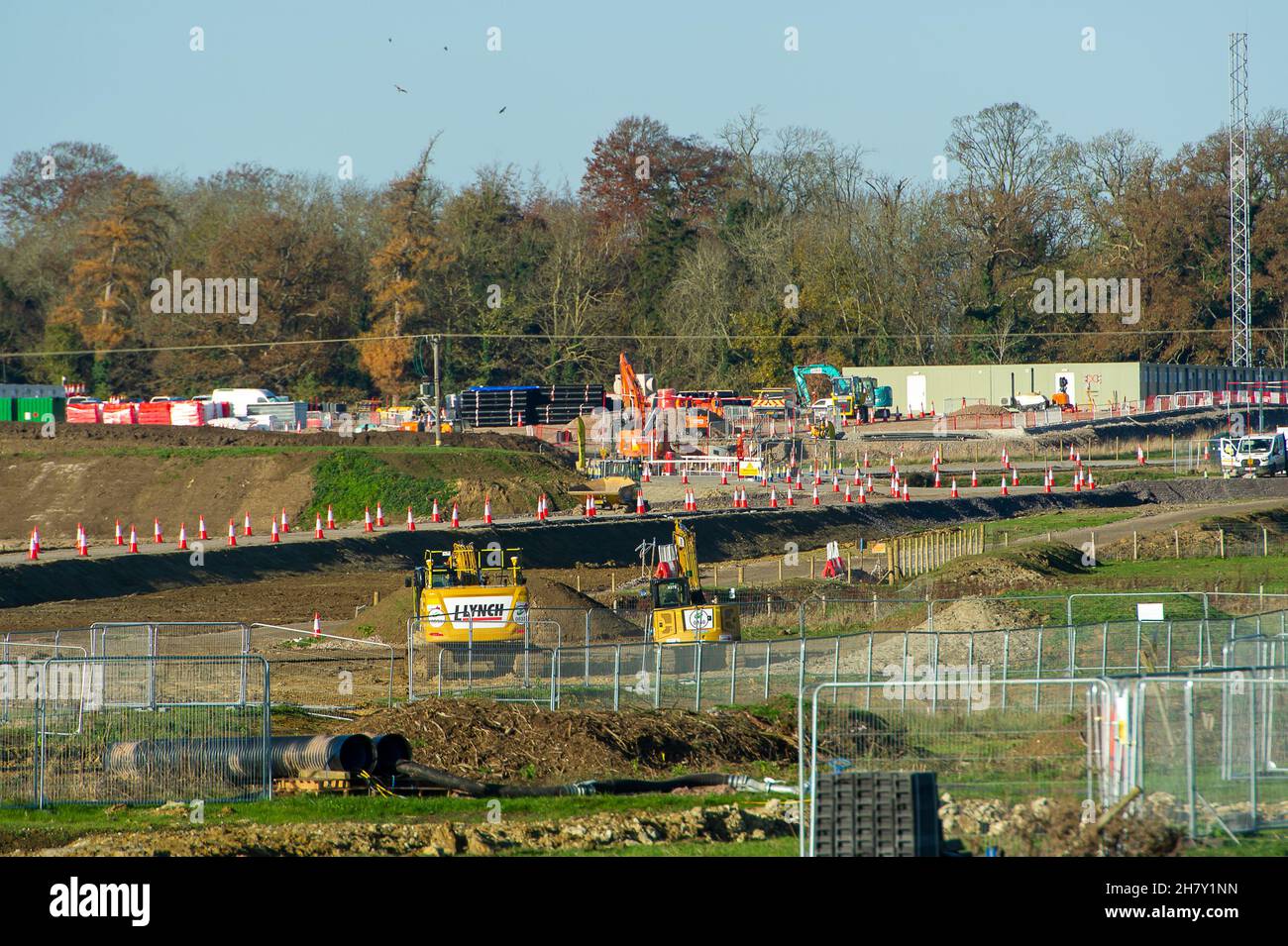 Aylesbury, UK. 25th November, 2021. HS2 construction work gathers pace ...
