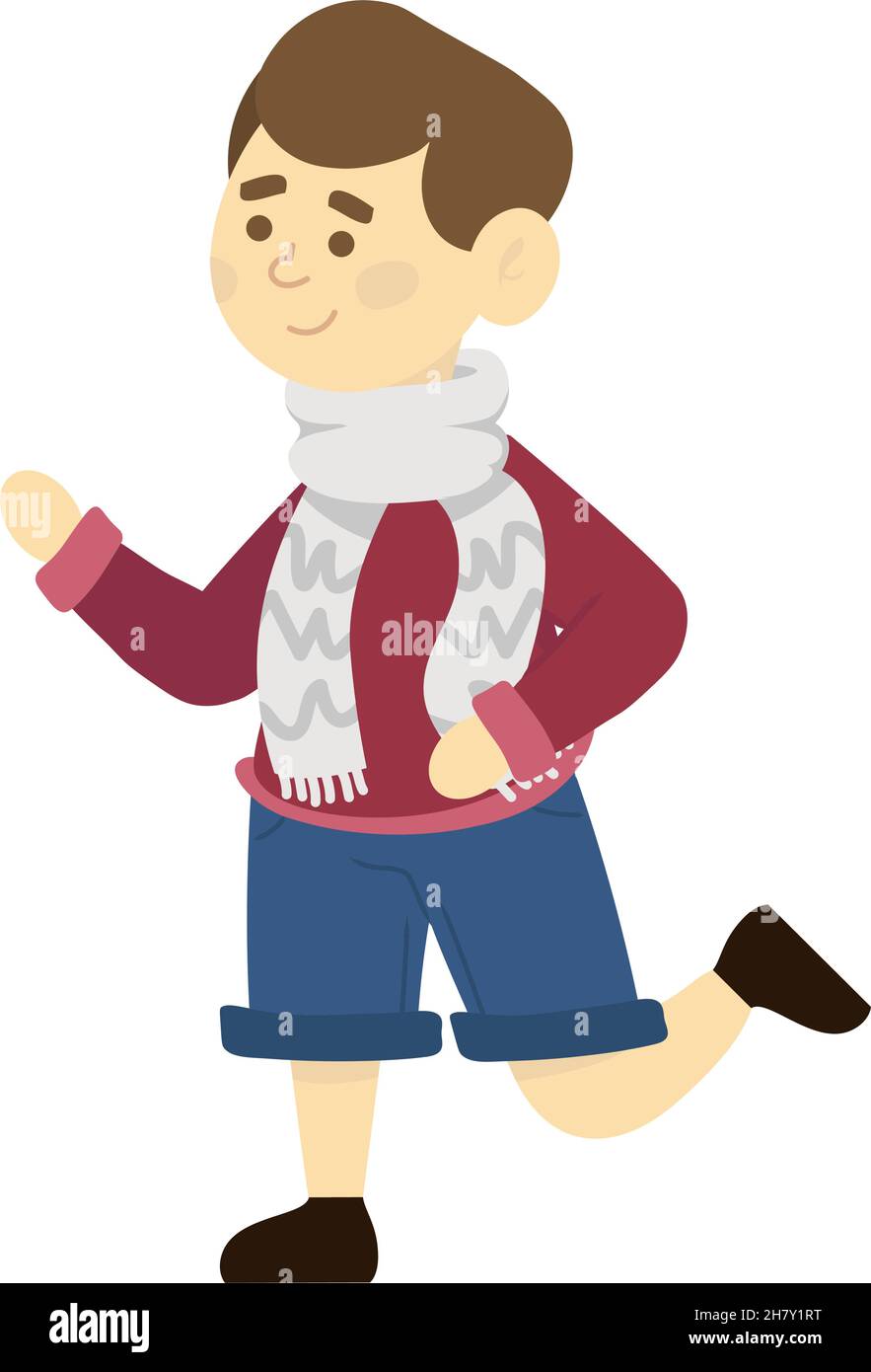 Young man with scarf and cap Stock Vector Images - Alamy