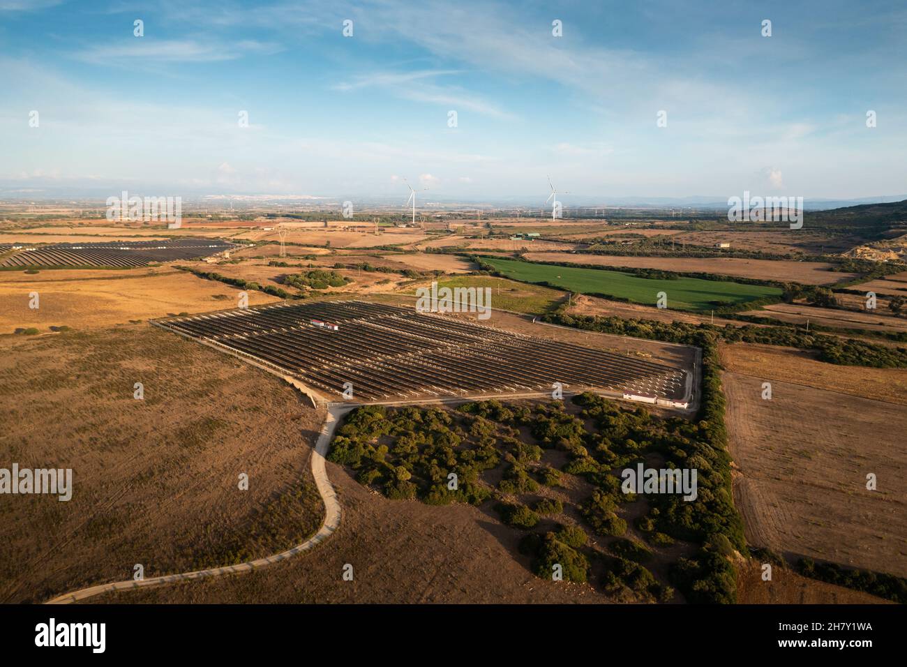 Aerial large collection solar panels hi-res stock photography and ...