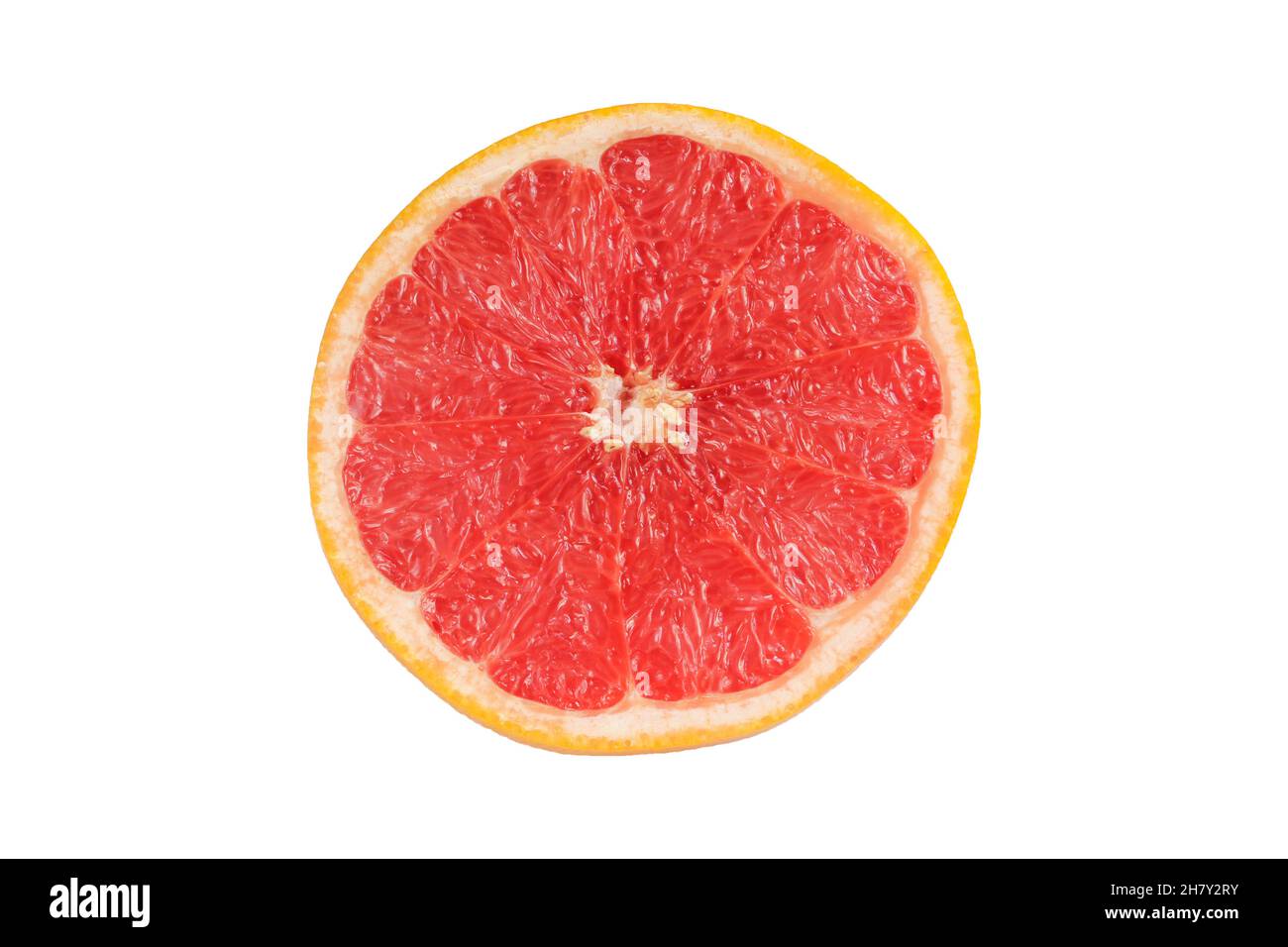 Sliced grapefruit isolated on white background. Fruit section Stock ...