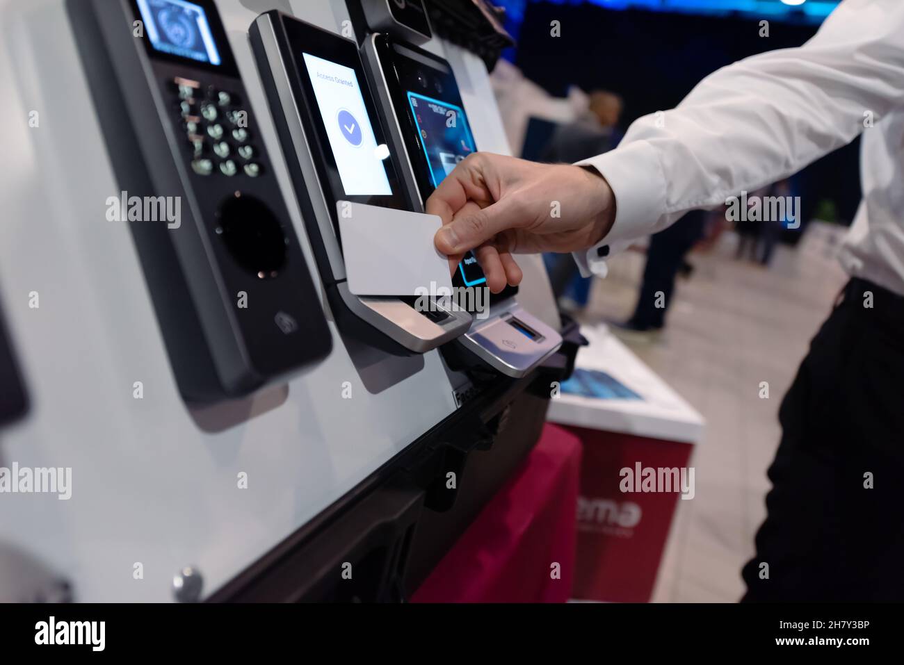 Finger print scan for enter security system Stock Photo - Alamy