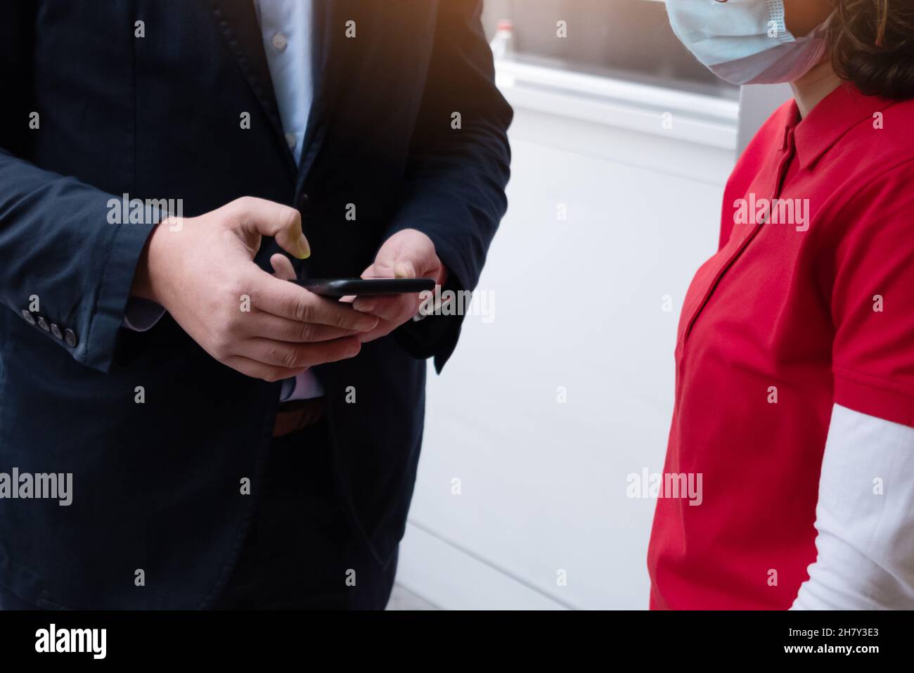 Event QR code ticket scanning before begining of business conference ...