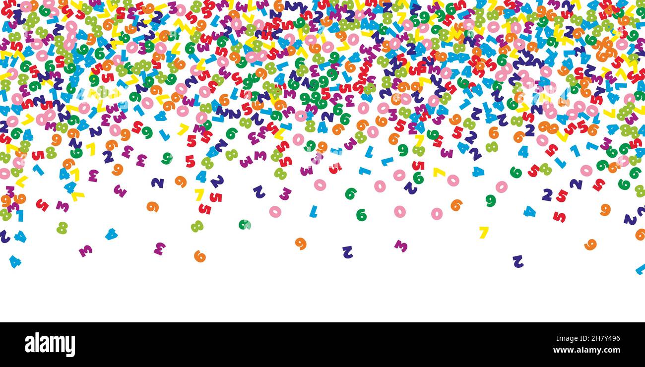 Falling colorful numbers. Math study concept with flying digits ...