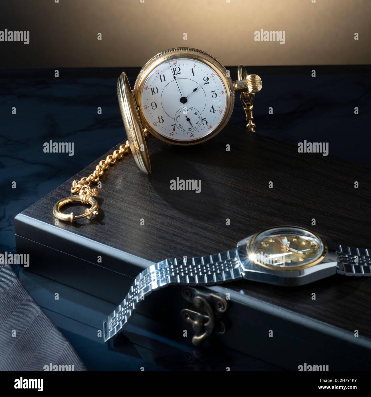 Helsinki / Finland - NOVEMBER 25, 2021: Closeup of vintage pocket watch ...