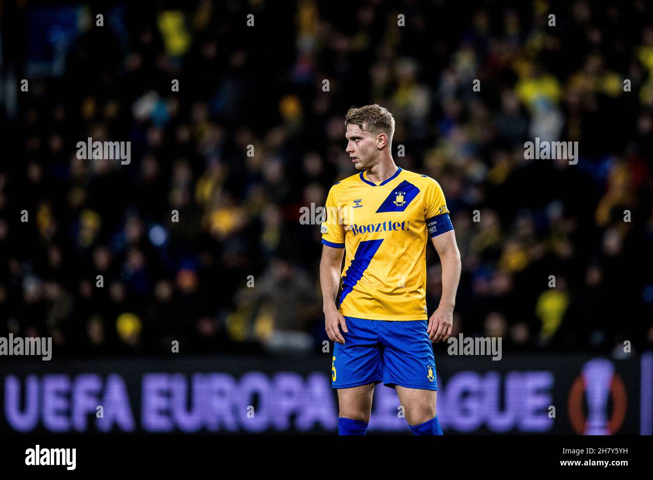 Broendby, Denmark. 25th Nov, 2021. Andreas Maxso (5) of Broendby IF ...