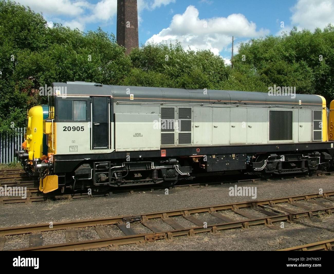 A British class 20 diesel electric railway locomotive at Barrow Hill ...