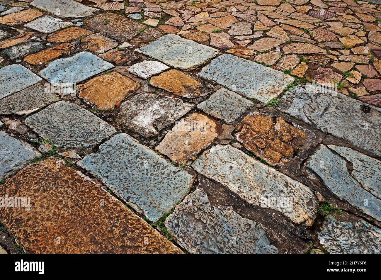 Typical paving stones in Tiradentes, Minas Gerais, Brazil Stock Photo ...