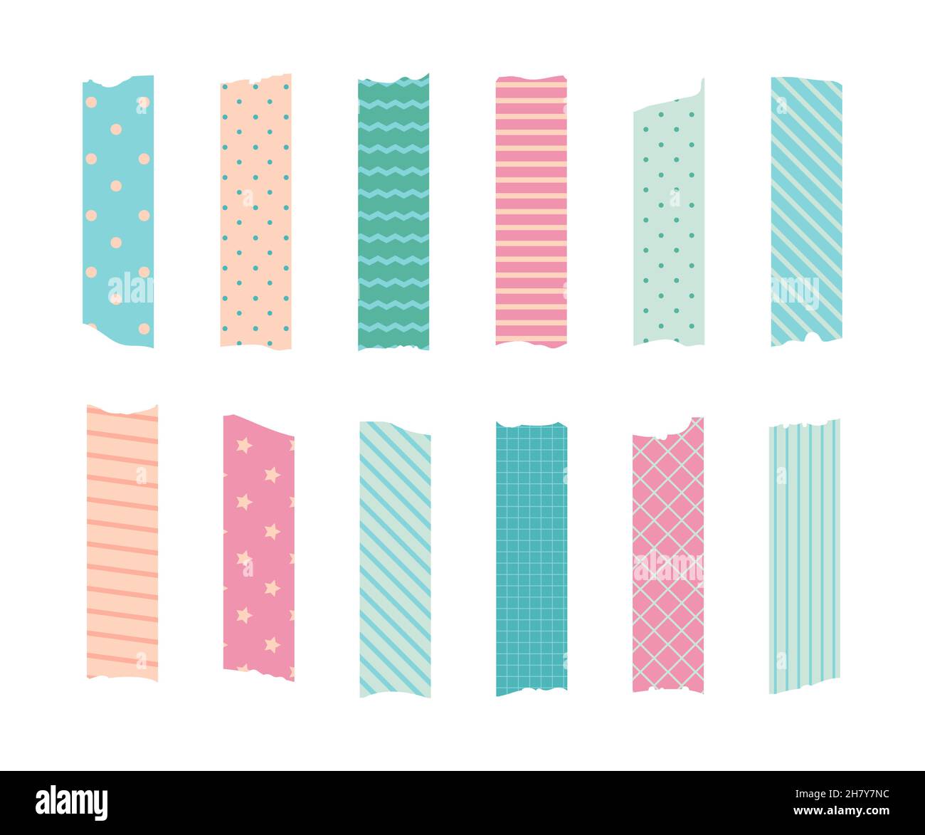 Washi masking tape set. Cute scotch paper sticker for scrapbook. Tape ...