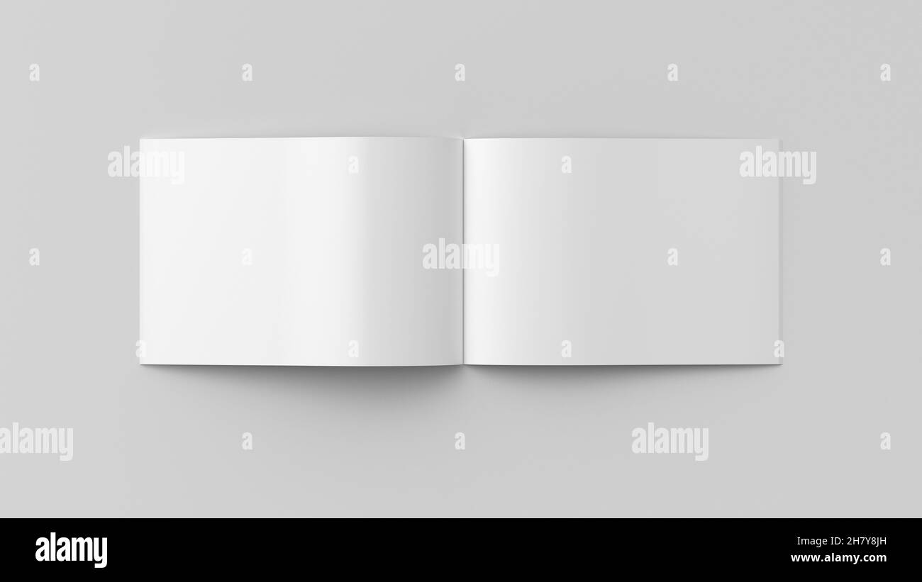 Horizontal brochure or booklet mock up on white background. 3d ...
