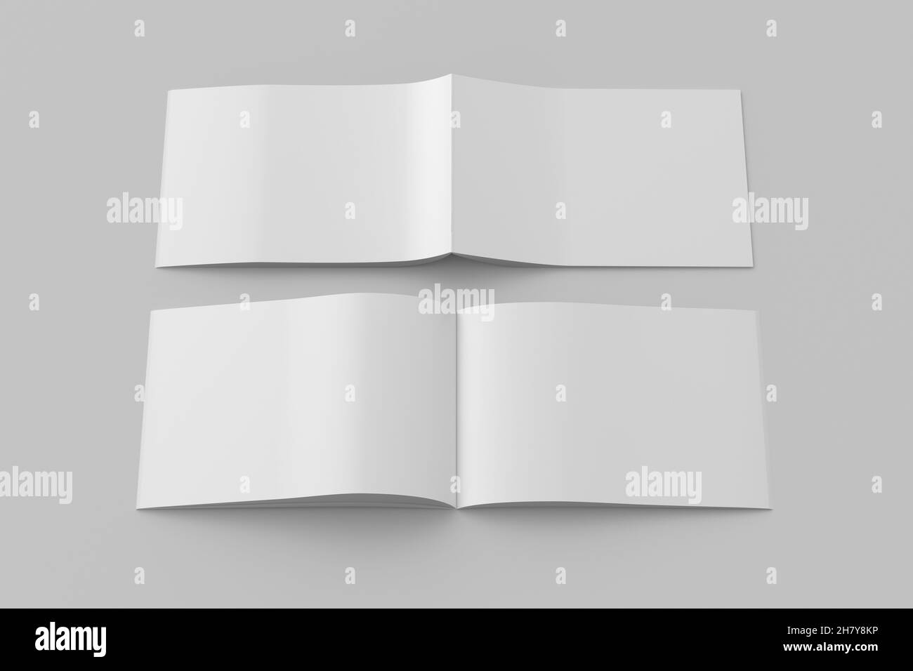 Horizontal brochure or booklet mock up on white background. 3d ...